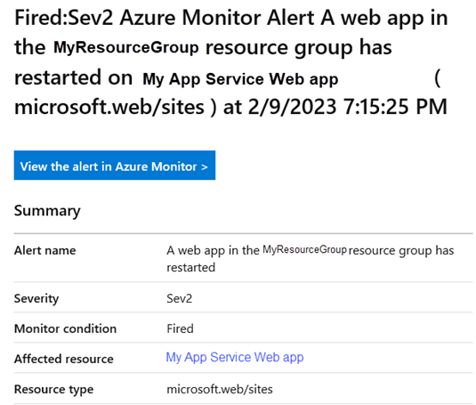 Using Azure Monitor to alert on all Azure web app restarts – blog.johnjoyner.net