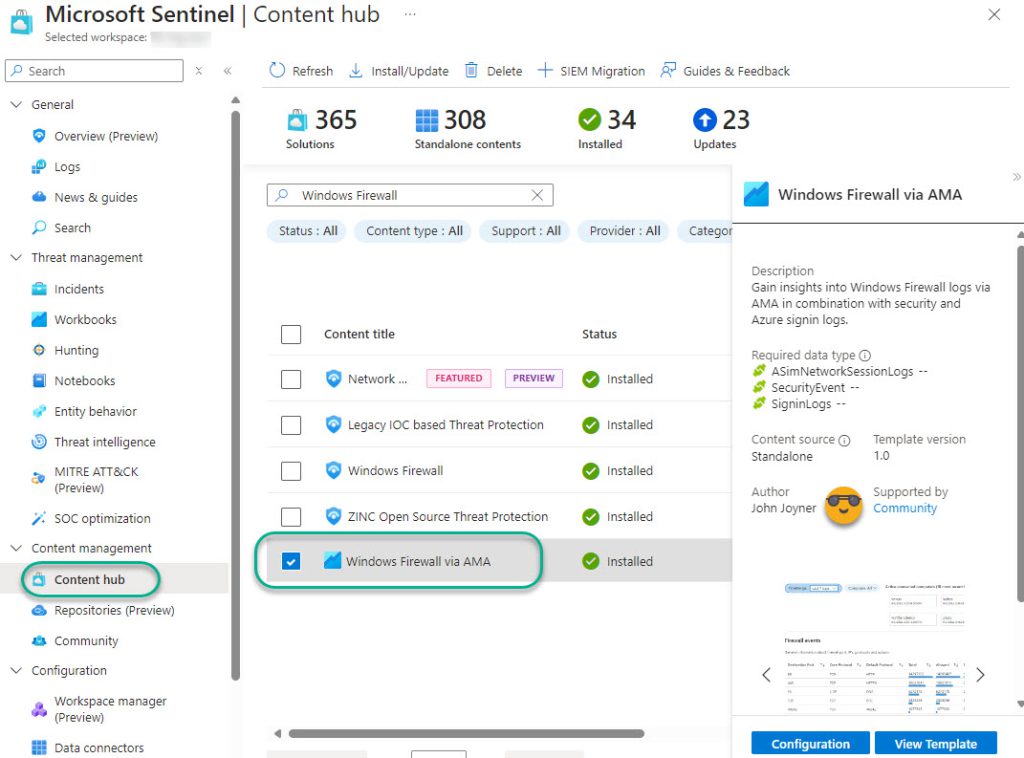 New Microsoft Sentinel Workbook: Windows Firewall via AMA – blog ...